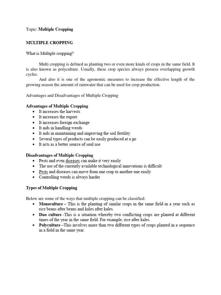 Multiple Cropping | PDF