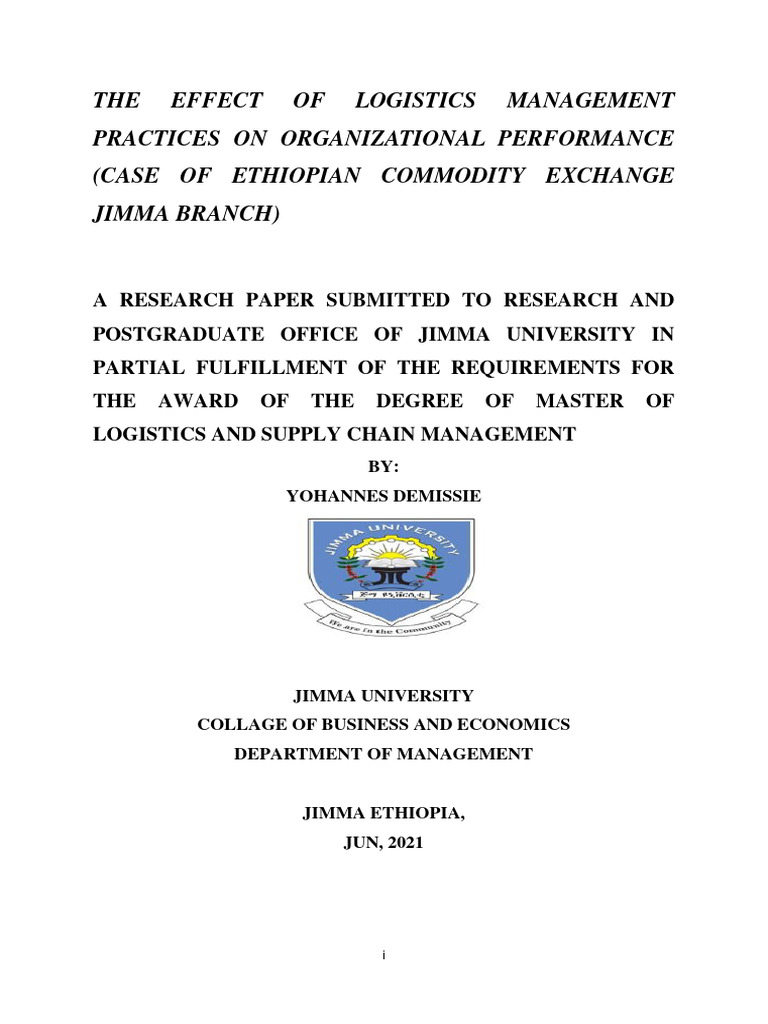 THE EFFECT OF LOGISTICS MANAGEMENT PRACTICES ON ORGANIZATIONAL ...