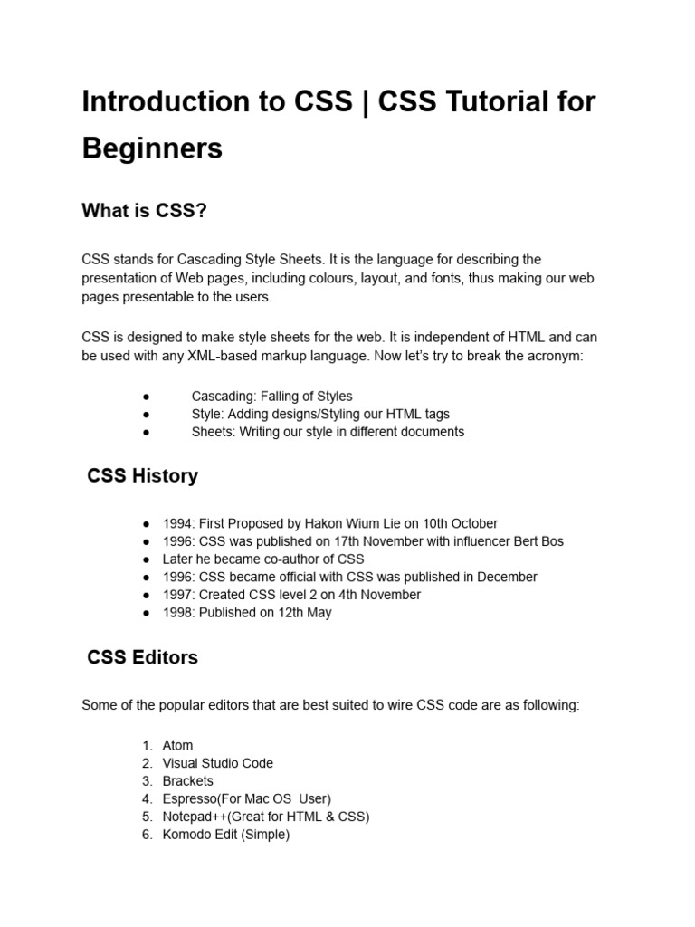 CSS Basics | PDF | Html Element | Web Development CSS Basics | PDF | Html Element | Web Development