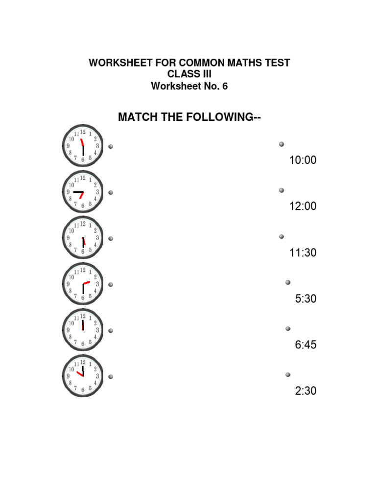 Class 3 Maths: Match the Following Worksheet | PDF | Currency | Economy ...