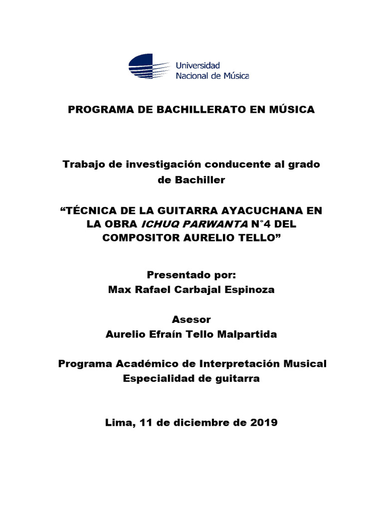 TICG Bachiller - Carbajal Espinoza Max Rafael | PDF | Guitarras | Perú