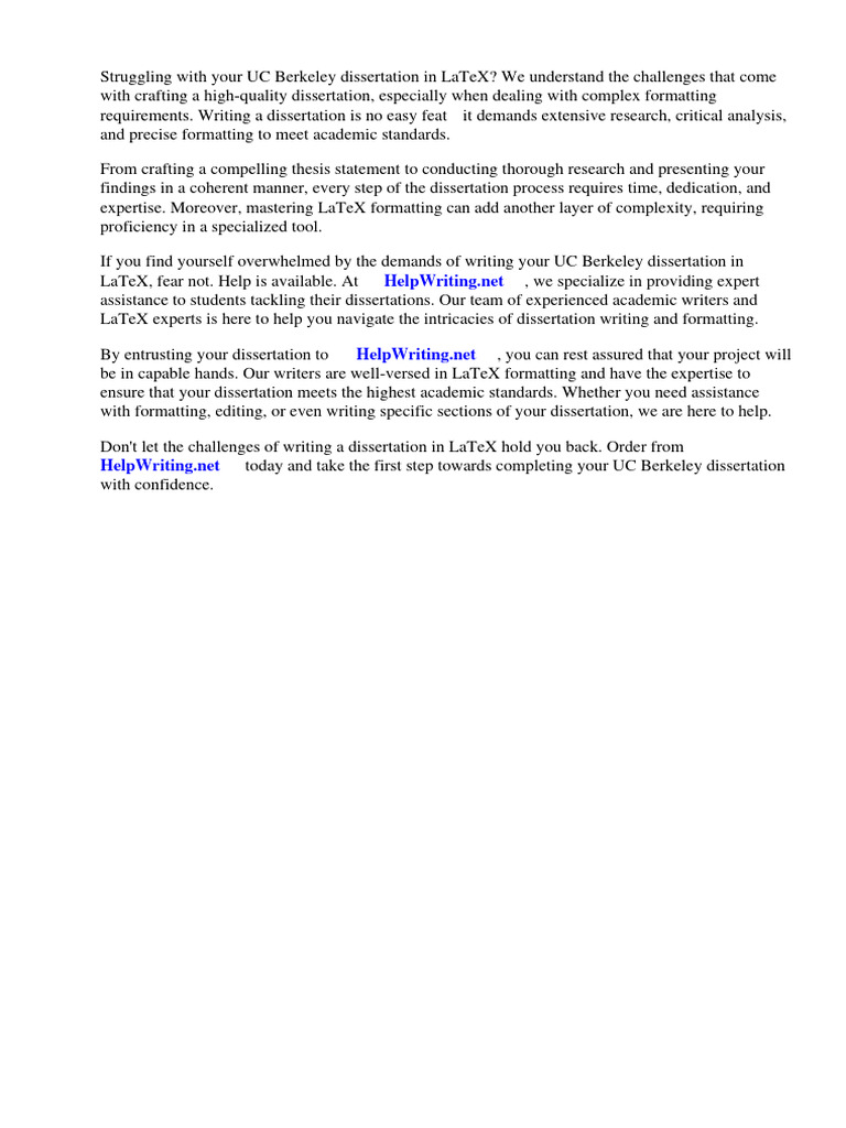 Uc Berkeley Dissertation Latex | PDF | Thesis | Te X