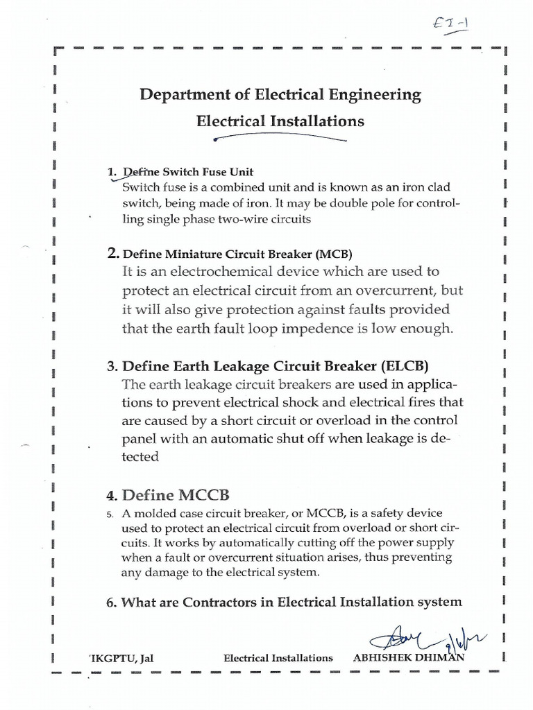 Electrical Installations | PDF