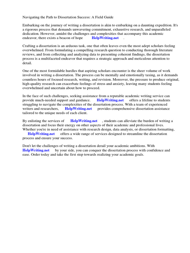 Dissertation Field Guide | PDF | Thesis | Methodology