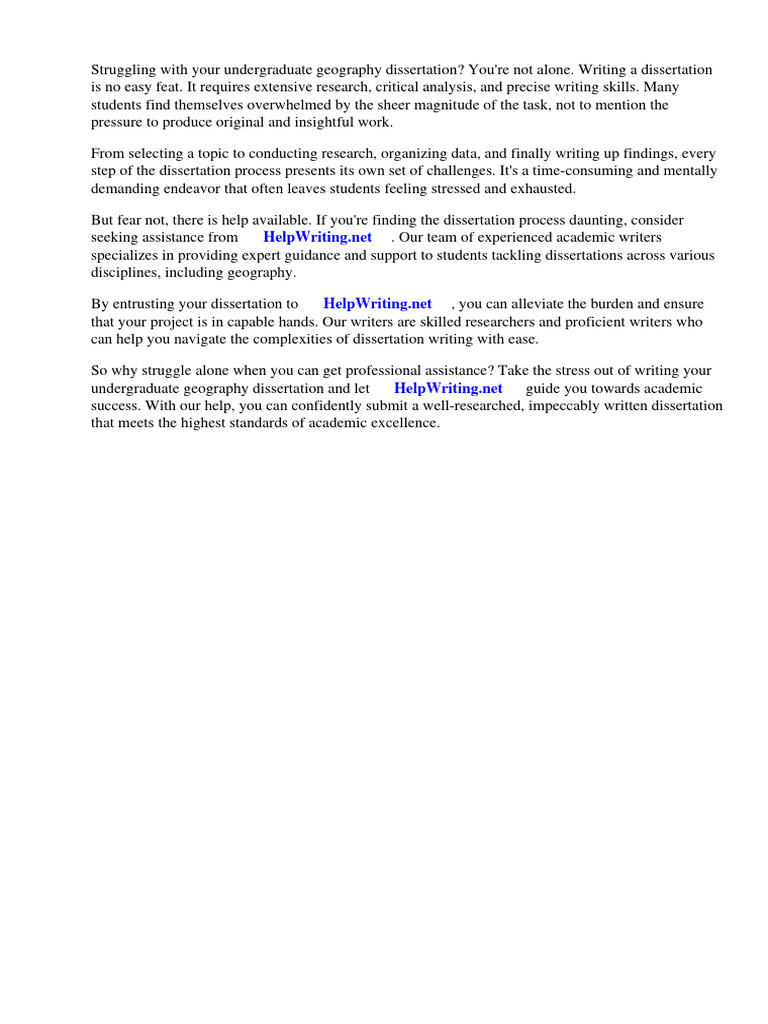 Undergraduate Geography Dissertation Topics Database | PDF | Geography ...