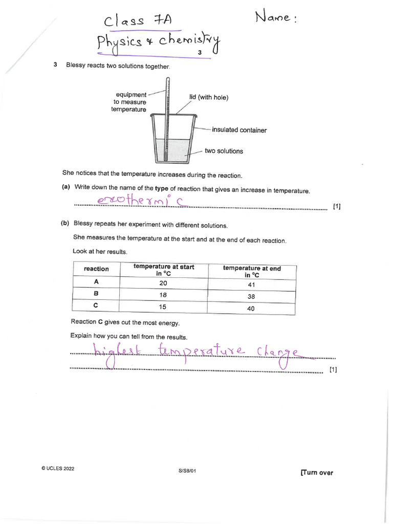 Class 7A Progression Past Year Papers Answer Key | PDF