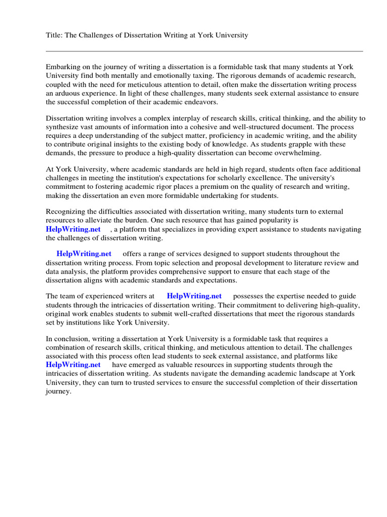Dissertation York University | PDF | Thesis | Expert Dissertation York University | PDF | Thesis | Expert