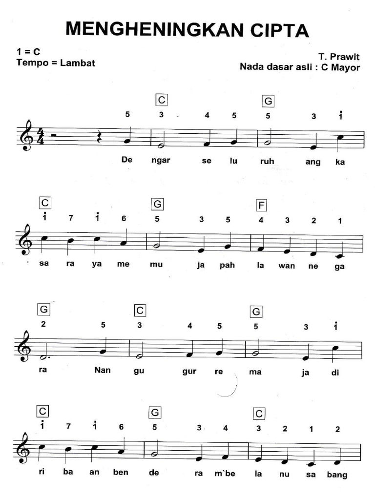 Notasi Mengheningkan Cipta 01 | PDF