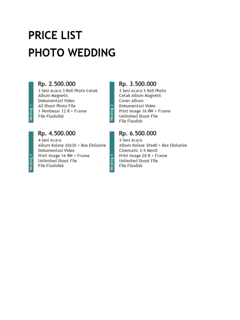 Price List Doa Art Photography-1 | PDF