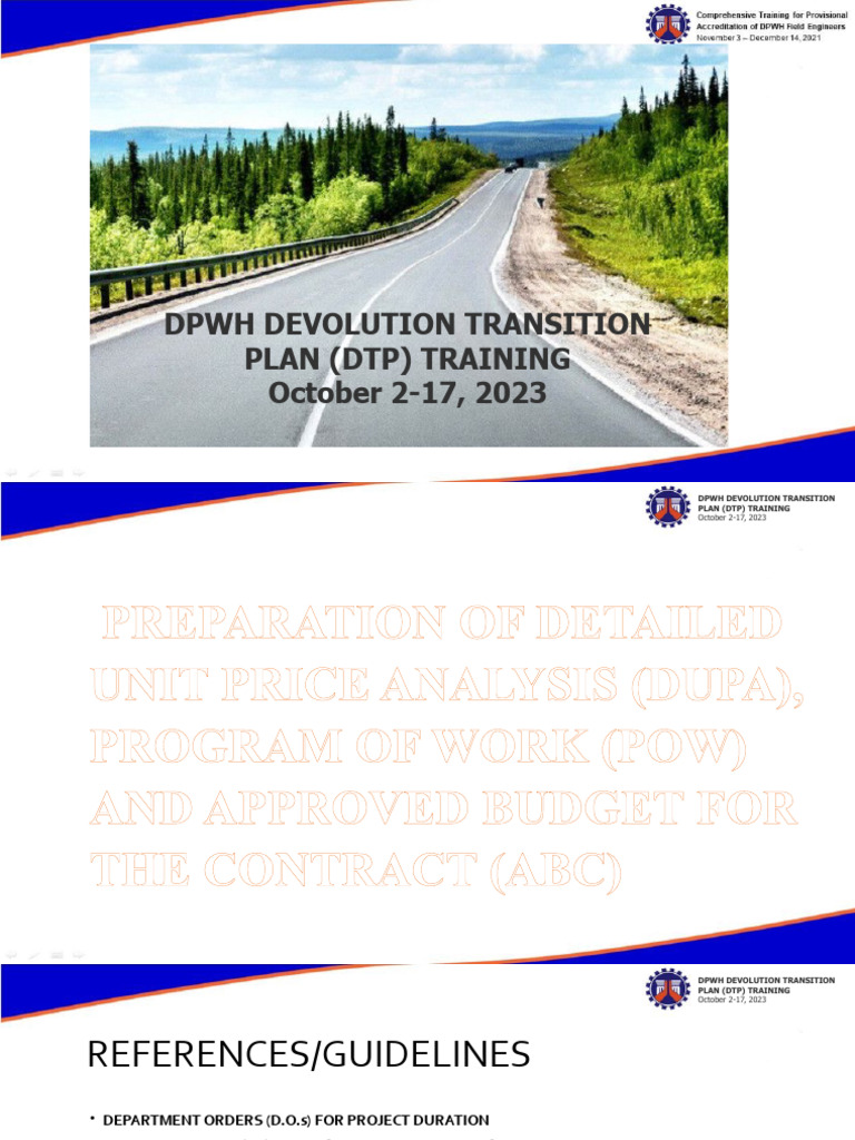 DPWH Training: POW, ABC, DUPA Guide | PDF | Computers | Technology ...