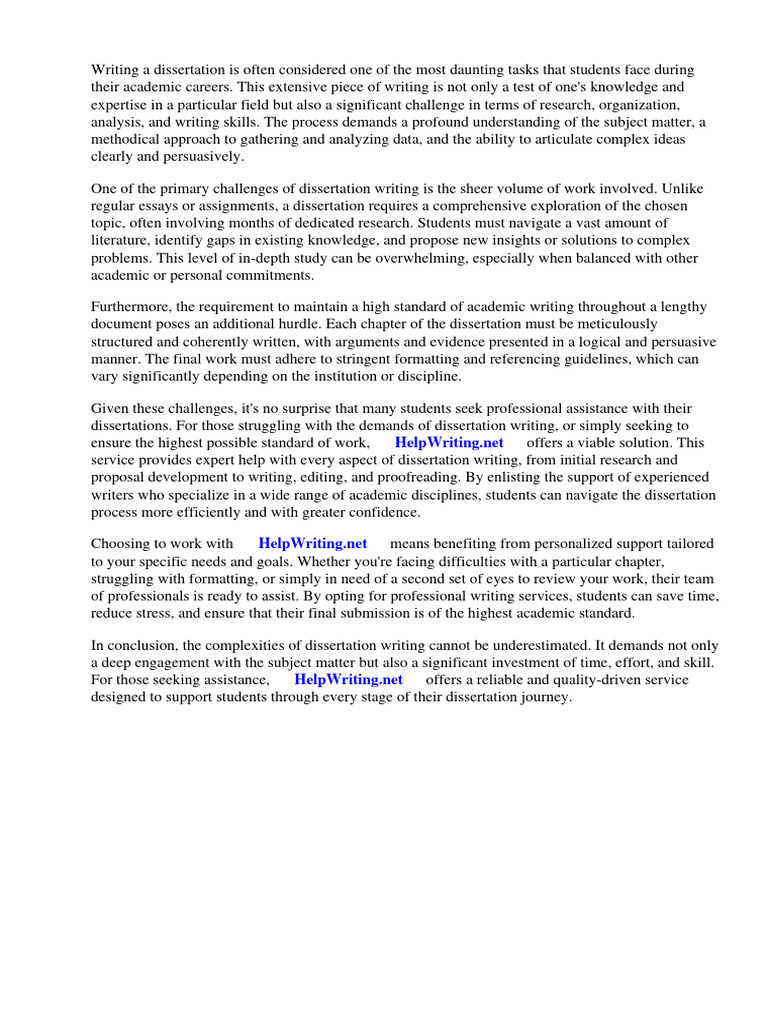 Dissertation Writing Help UK | PDF | Thesis | Expert