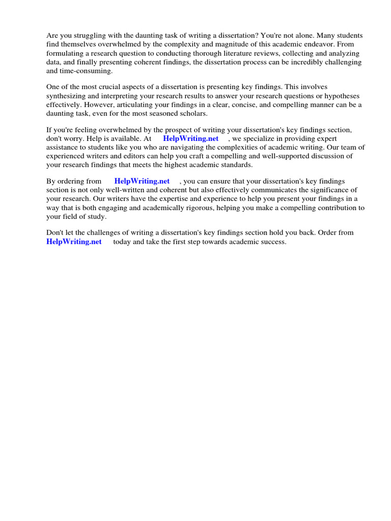 Key Findings Dissertation | PDF