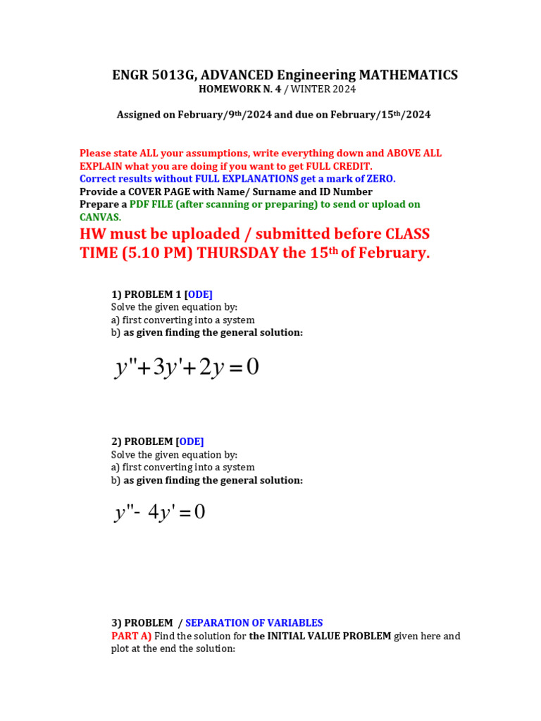 HW 4 - Engr 5013G - Mini | PDF