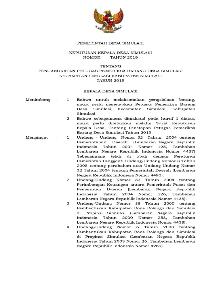 SK Pemeriksa Barang Oke | PDF