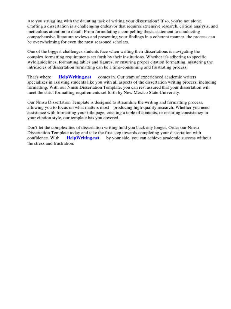 Nmsu Dissertation Template | PDF | Thesis | Nursing