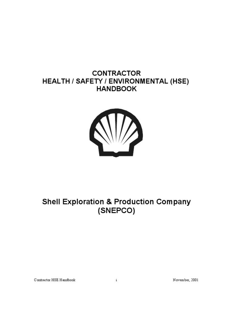 Contractor Health / Safety / Environmental (Hse) Handbook: Shell ...