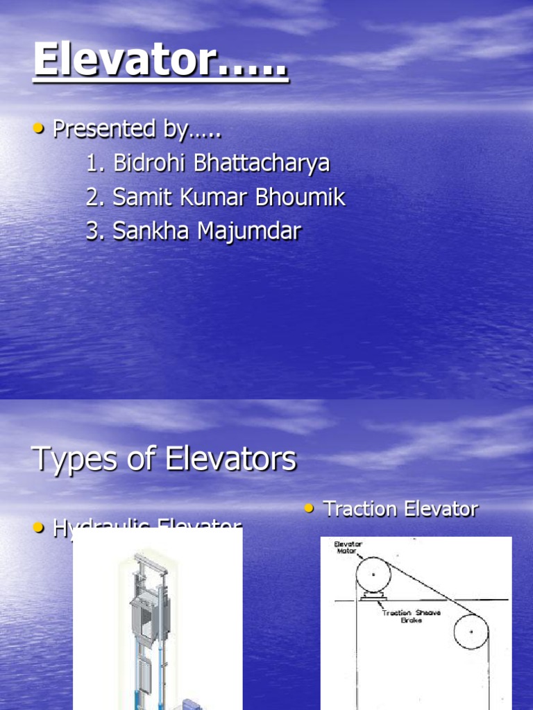 Hydraulic and Traction Elevator Principles | PDF | Elevator | Machines