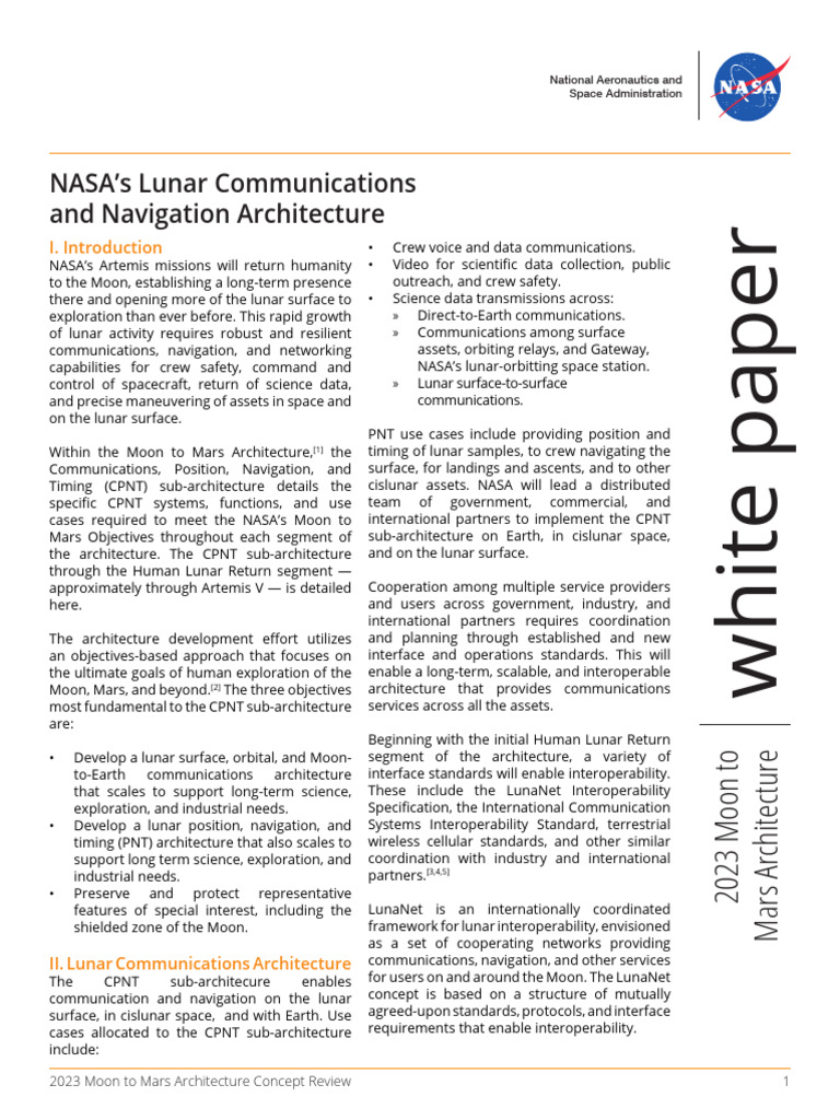 NASA's Lunar Communications Overview | PDF | Nasa | Moon