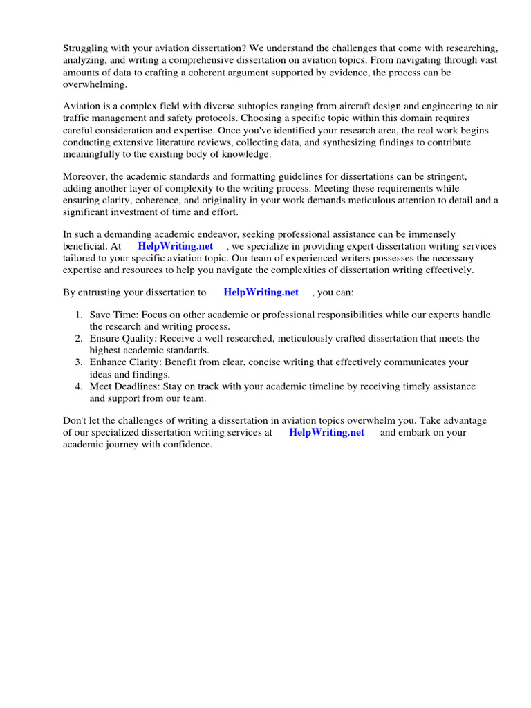 Aviation Dissertation Writing Help | PDF | Airlines | Aviation