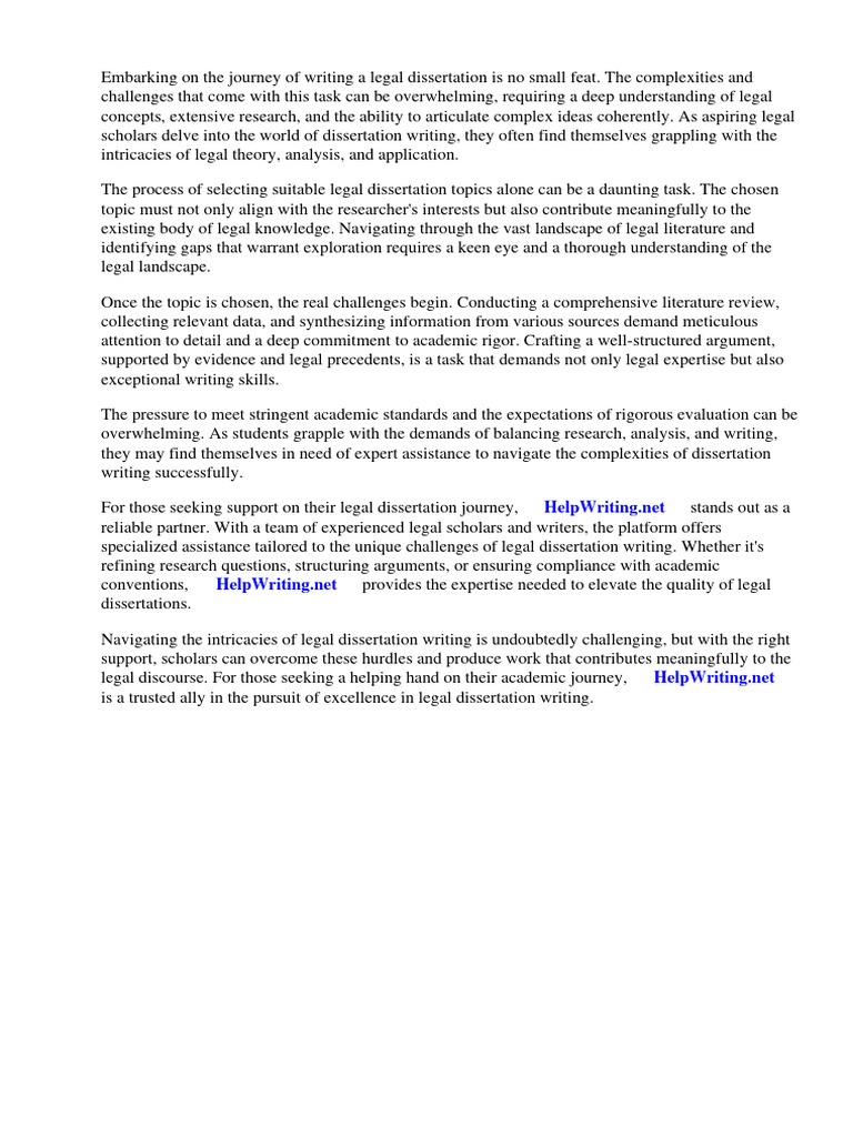 Legal Dissertation Topics | PDF | Thesis | Expert