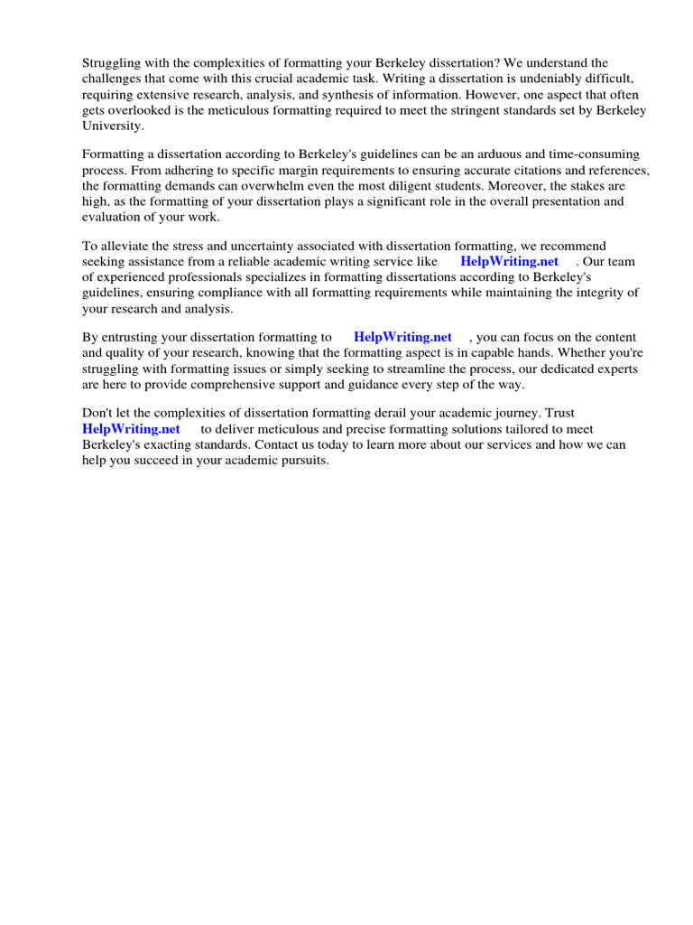 Berkeley Dissertation Formatting Pdf Thesis Science