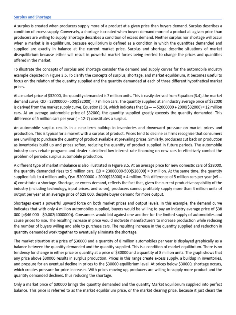 Surplus and Shortage | Download Free PDF | Economic Equilibrium | Elasticity (Economics)
