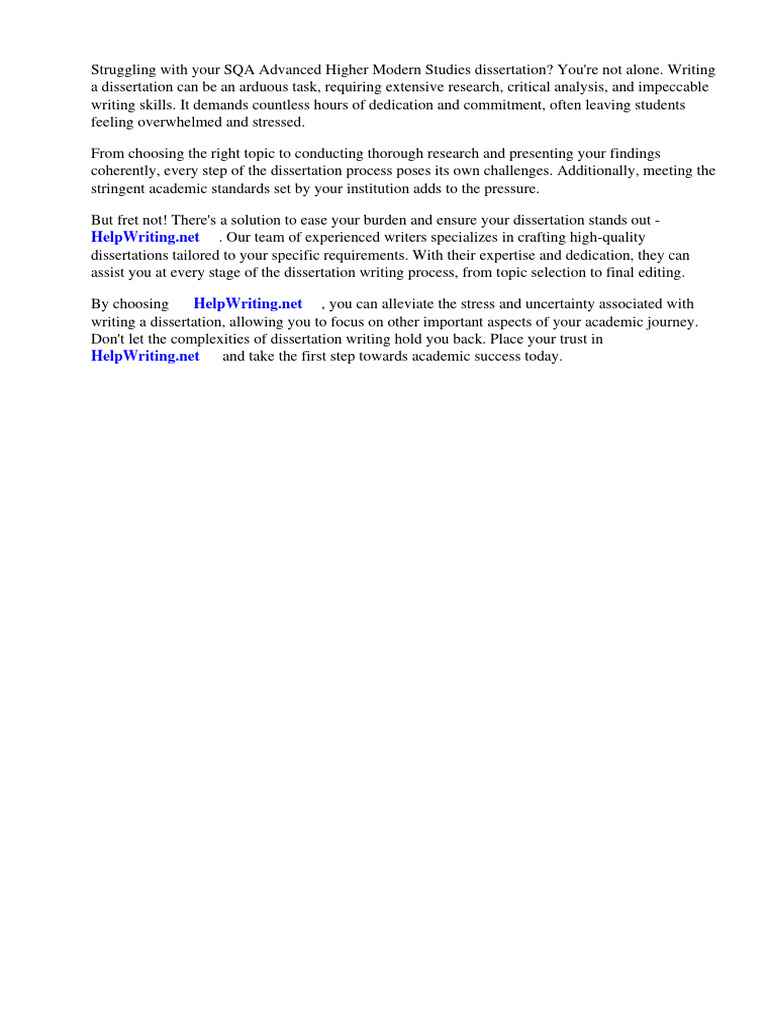 Sqa Advanced Higher Modern Studies Dissertation Examples | PDF | Thesis ...