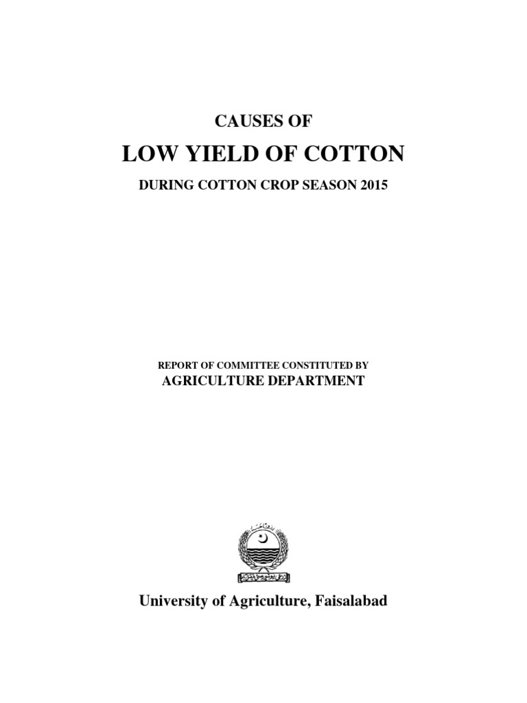 Causes of Low Yield of Cotton | PDF | Cotton | Agriculture