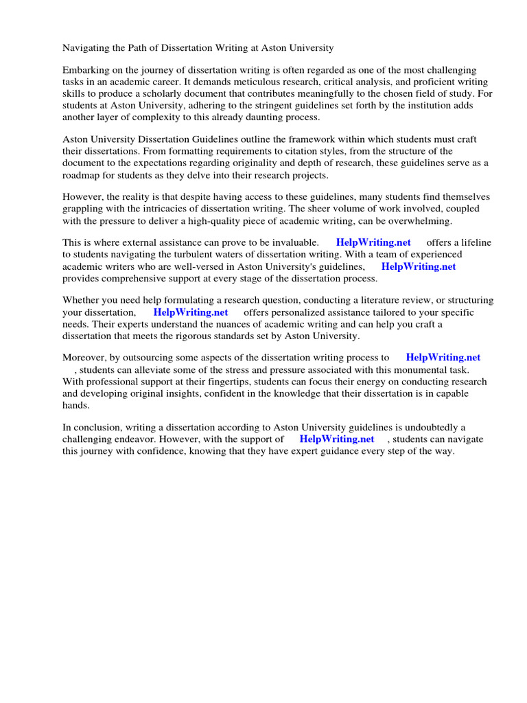 Aston University Dissertation Guidelines | PDF | Thesis | Te X