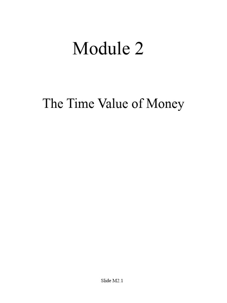 Module 2 | PDF | Time Value Of Money | Present Value