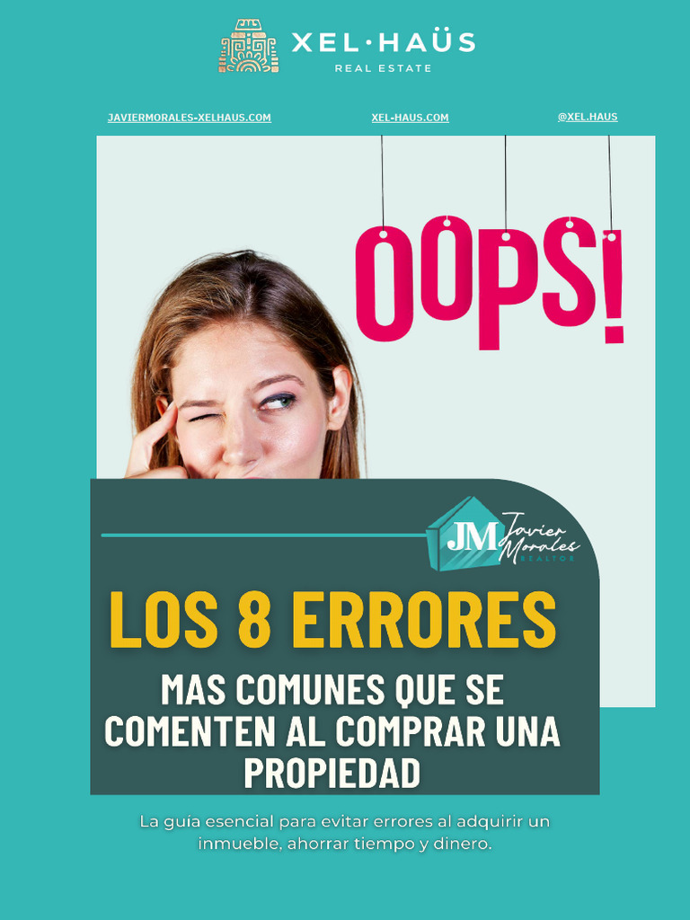 Guía 8 Errores Comprar Una Propiedad v.01-VD-IMG02 FEB 2024 | PDF | Presupuesto | Mercado (economía)