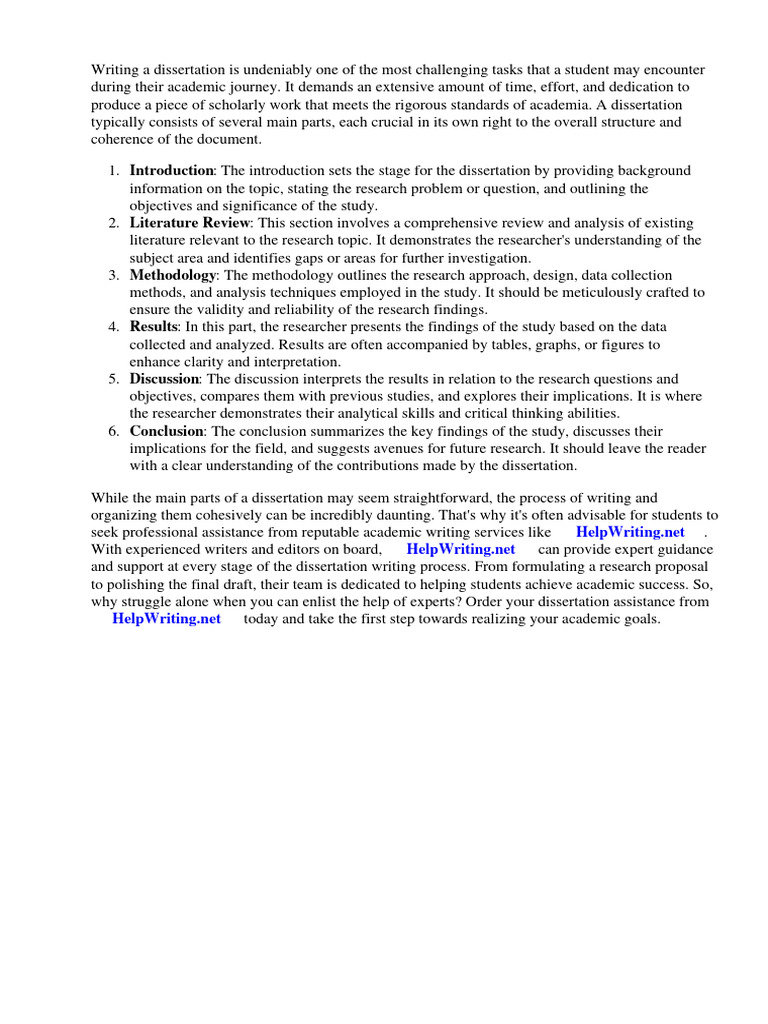 Main Parts of Dissertation | PDF | Thesis | Methodology