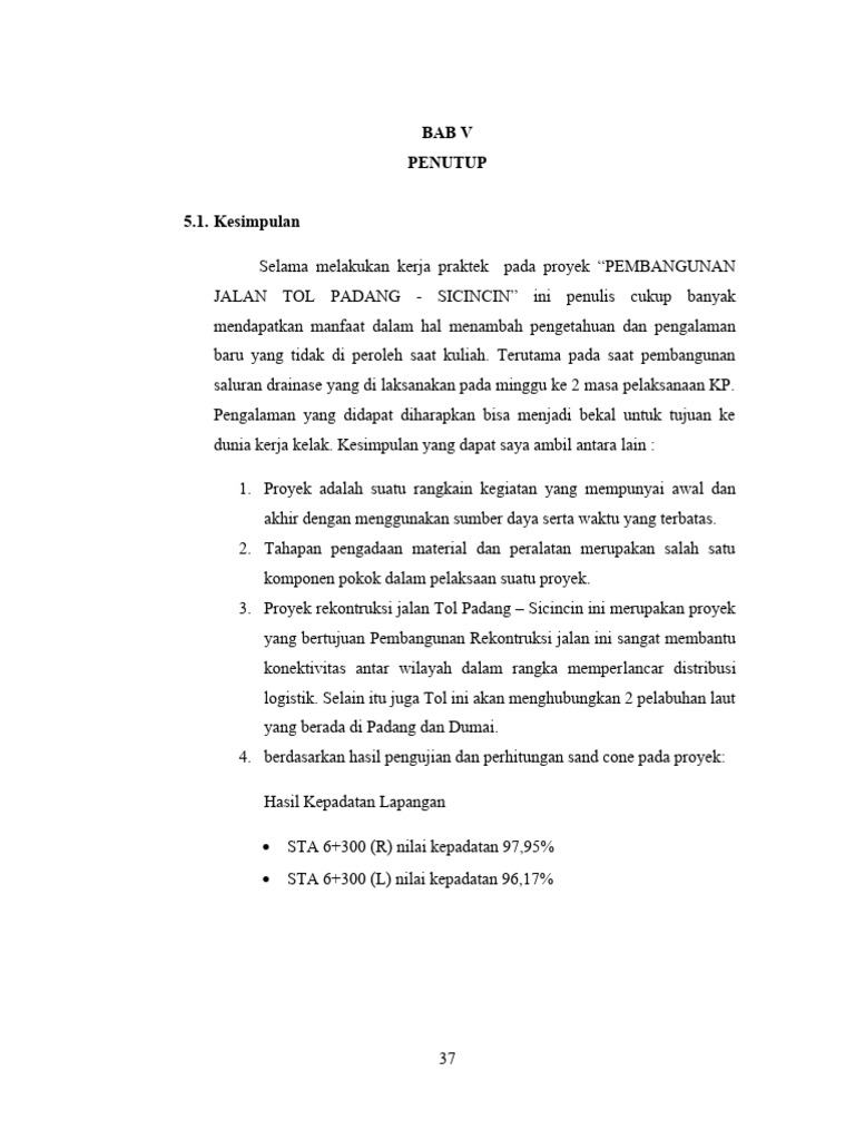 Bab V Penutup Laporan KP | PDF