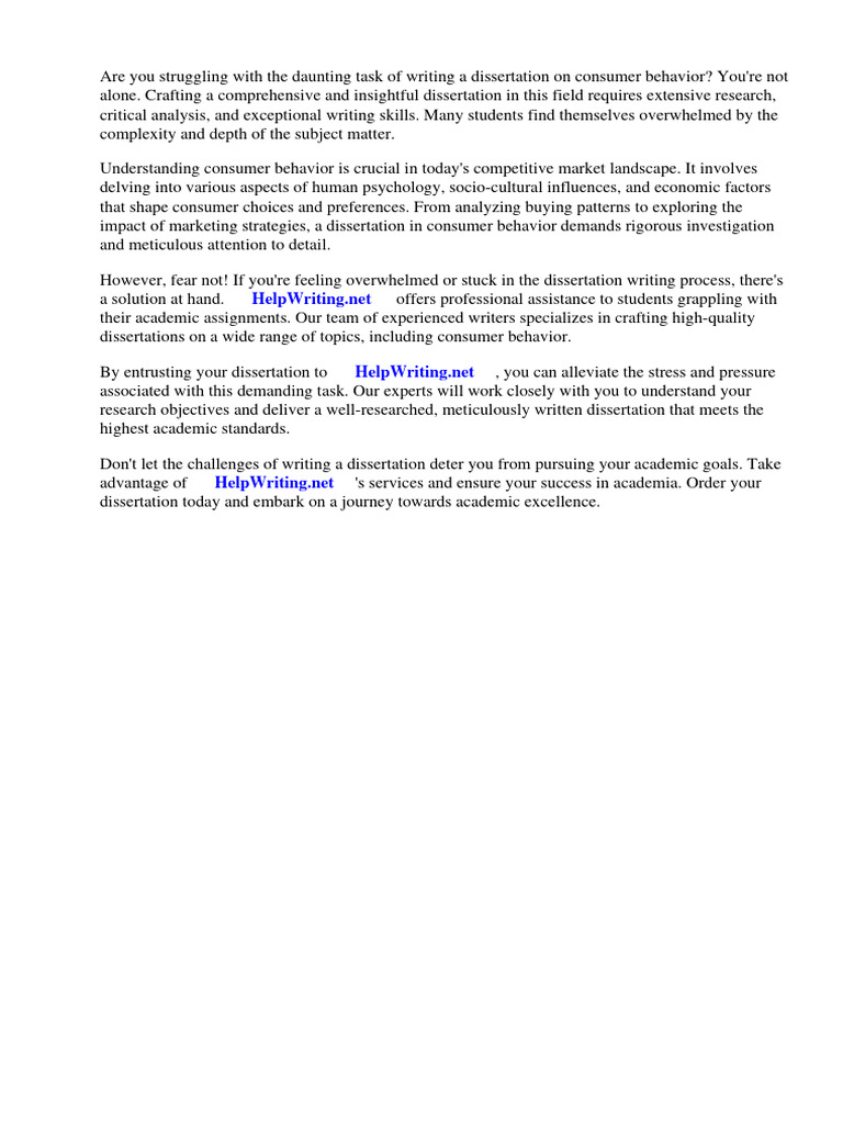 Consumer Behaviour Dissertation Ideas | PDF | Consumer Behaviour | Behavior