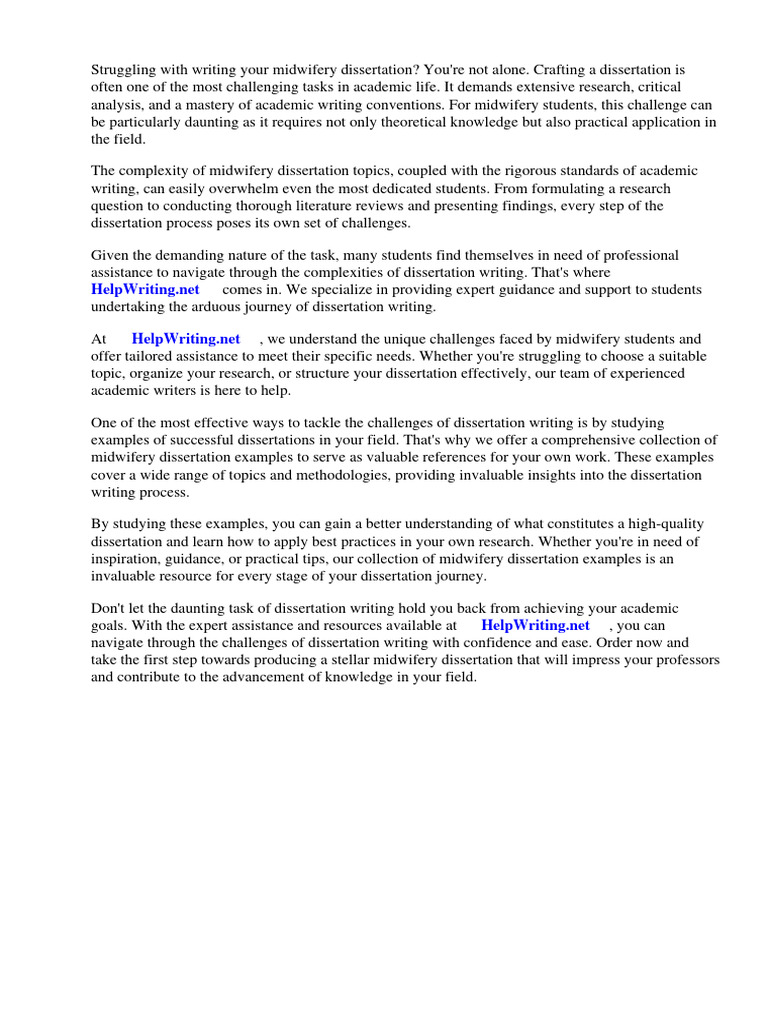 Midwifery Dissertation Examples | PDF | Pregnancy | Midwifery