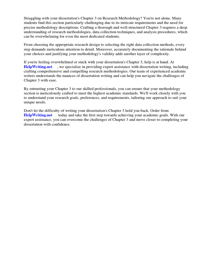 Dissertation Chapter 3 Research Methodology | PDF | Methodology ...