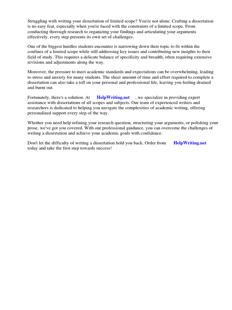 Dissertation Of Limited Scope Download Free Pdf Thesis Scope Computer Science