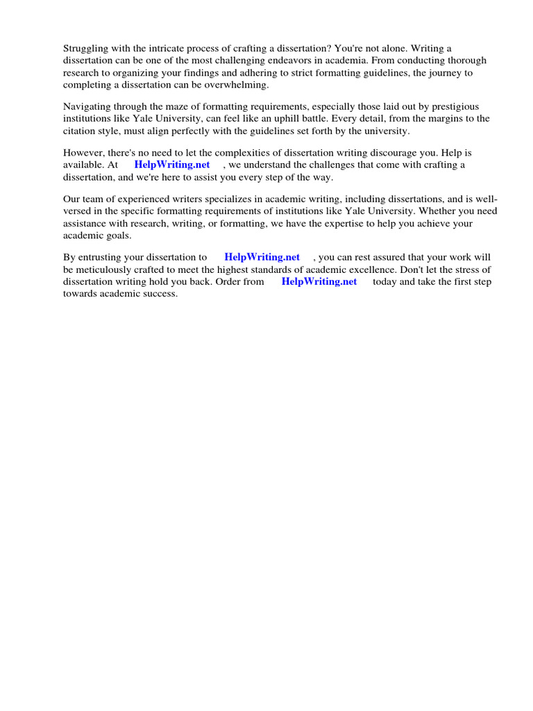 Yale Dissertation Formatting Help | PDF | Career & Growth