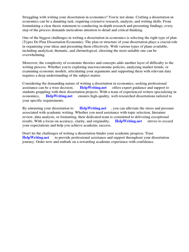 Types de Plan Dissertation Economie | PDF