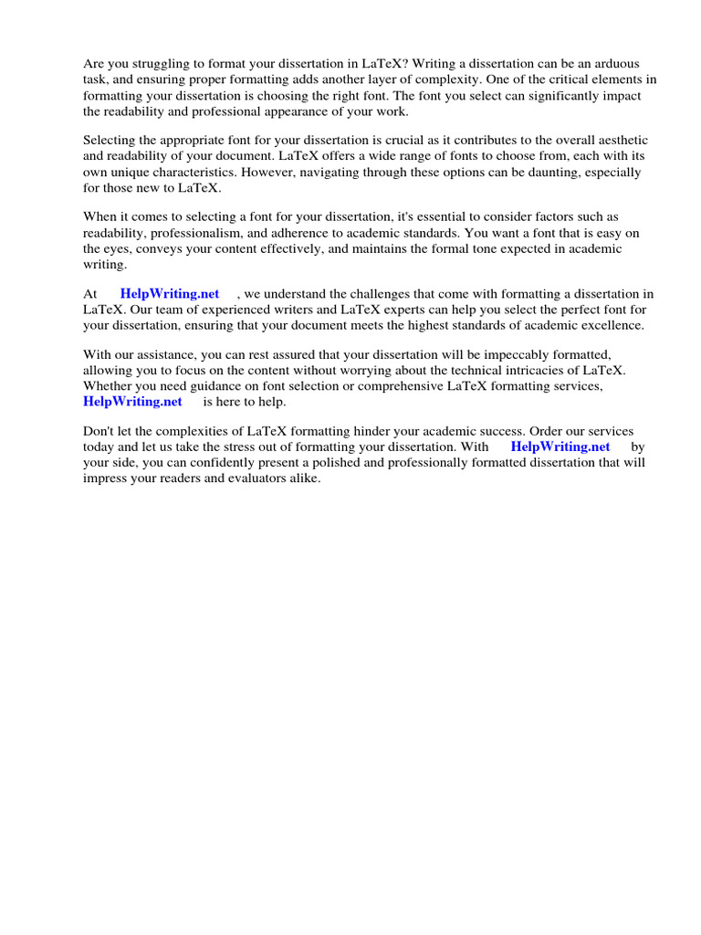 Latex Dissertation Font Pdf Typefaces Te X