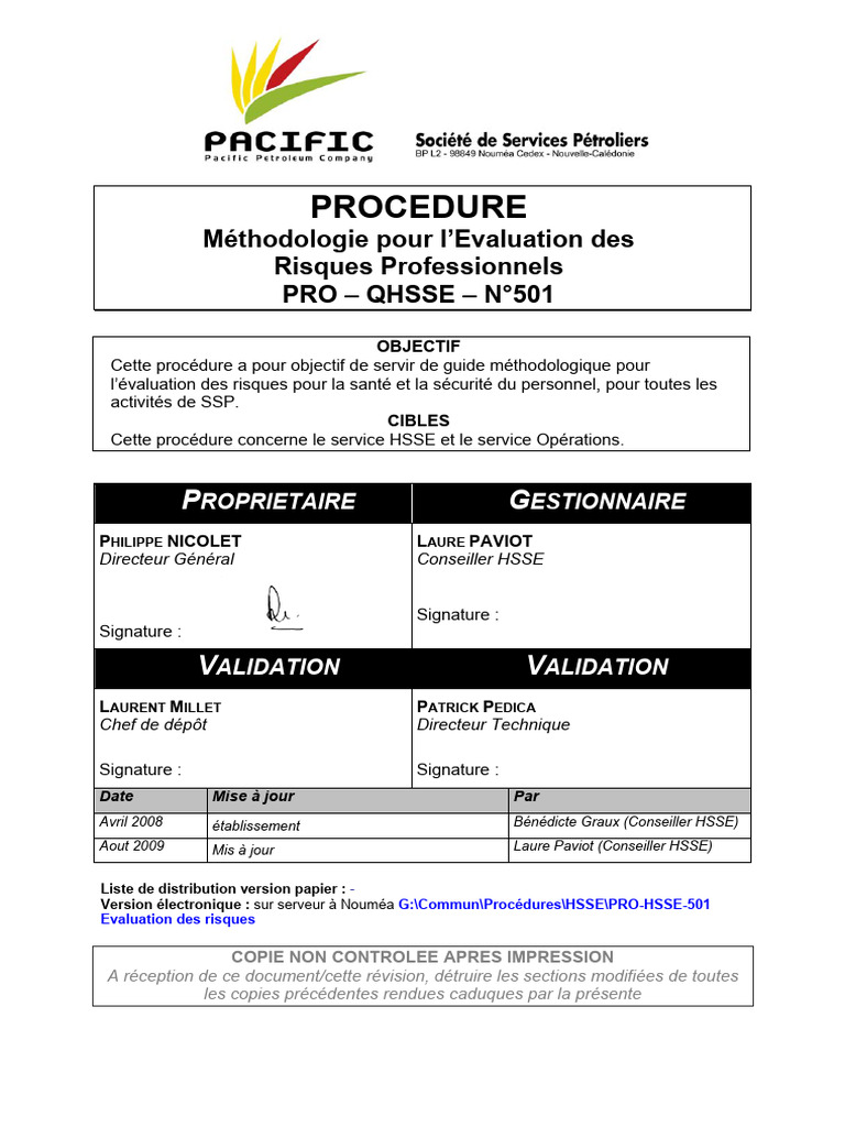 Annexe 5 - PRO-QHSSE-501 EvRPv3 | PDF | Risque | Sécurité