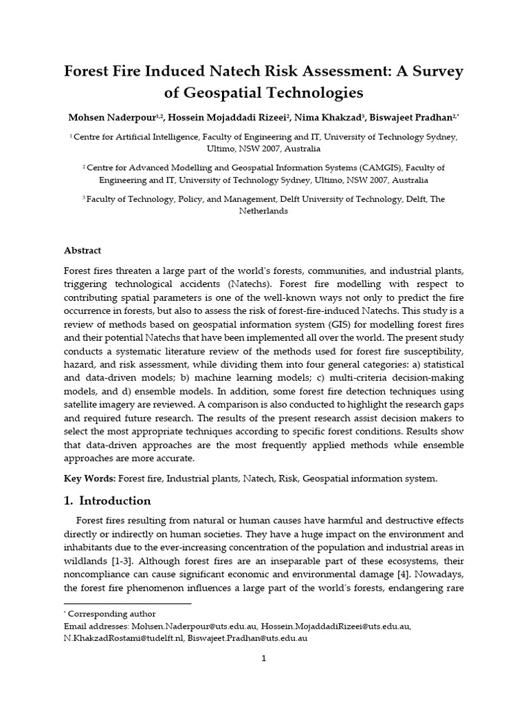 Forest fire induced Natech risk assessment am | PDF | Geographic ...