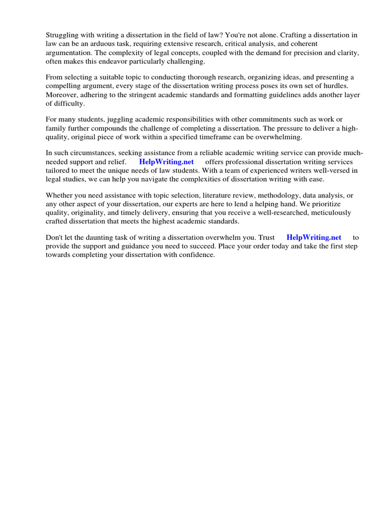 Dissertation Writing Support in Law | PDF | Thesis