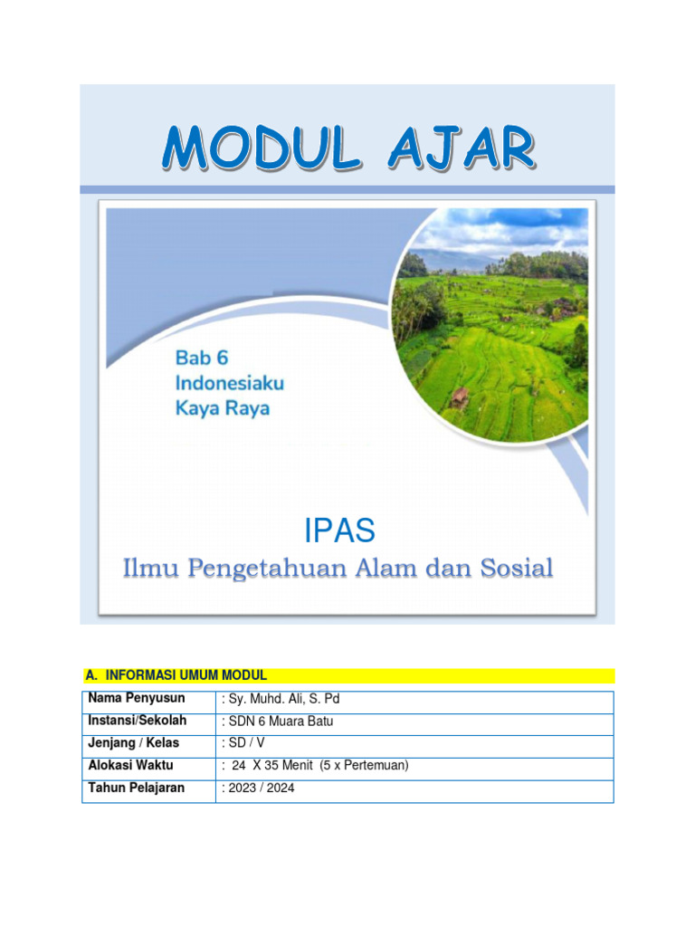 Modul Ajar Kelas 5 Sd Pdf