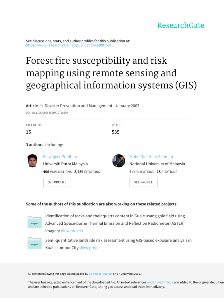 Forest Fire Susceptibility and Risk Mapp | PDF | Geographic Information ...