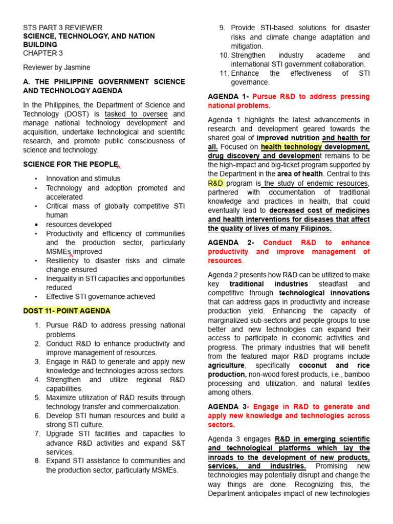 Sts Part 3 Reviewer Pdf Research And Development Innovation