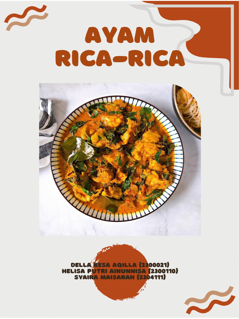 Kartu Menu Ayam Rica-Rica | PDF