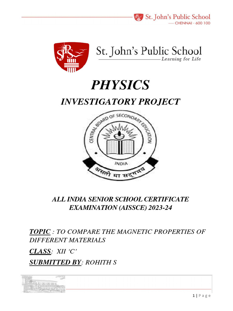 Physics Project-1 | Download Free PDF | Magnetism | Ferromagnetism