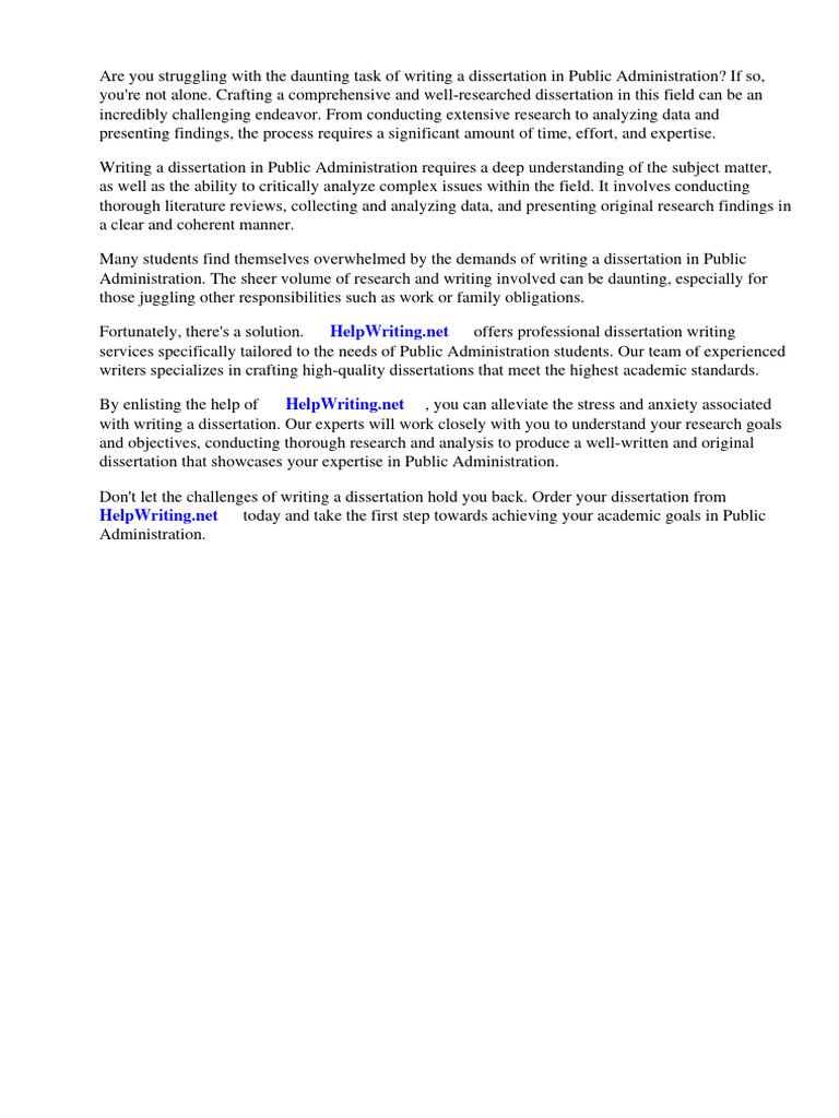 Public Administration Dissertation PDF | PDF | Public Administration ...