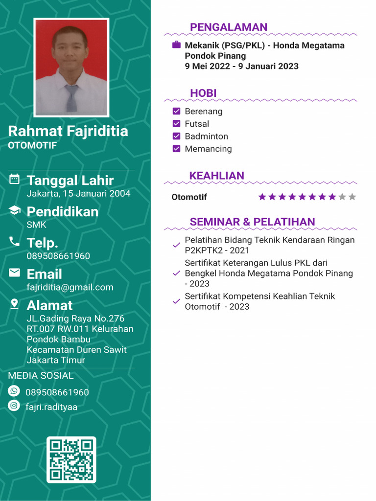 CV Rahmat Fajriditia | PDF